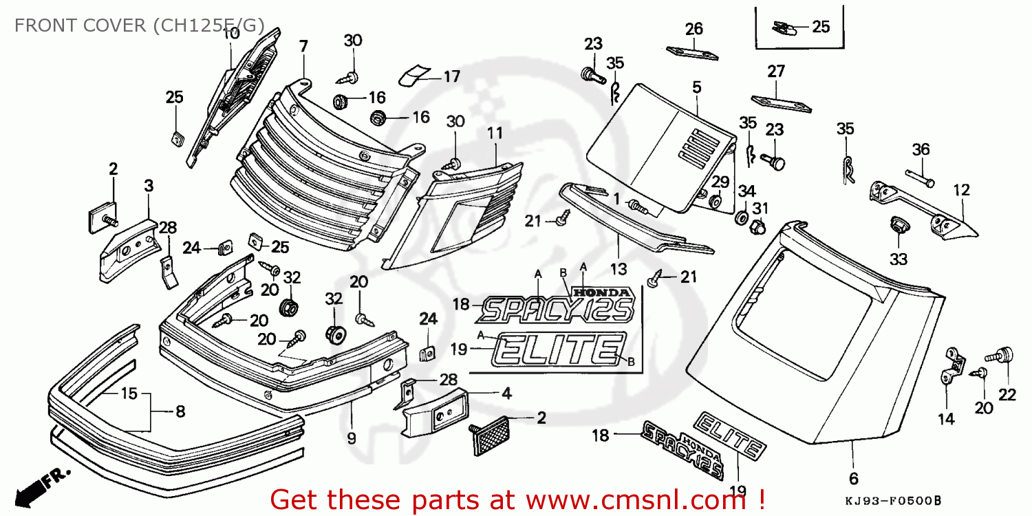 64291KJ9730ZB: Lid, Headlight *r114cu* Honda - buy the 64291-KJ9-730ZB ...