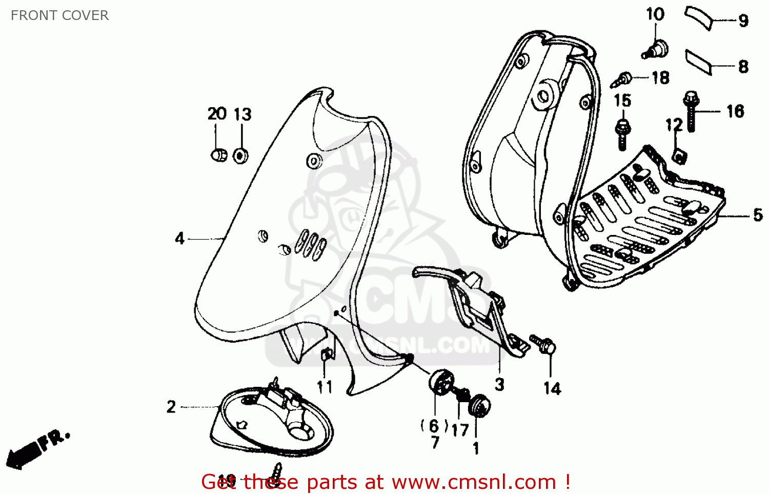 61100GS6000: Fender,fr.inner Honda - buy the 61100-GS6-000 at CMSNL