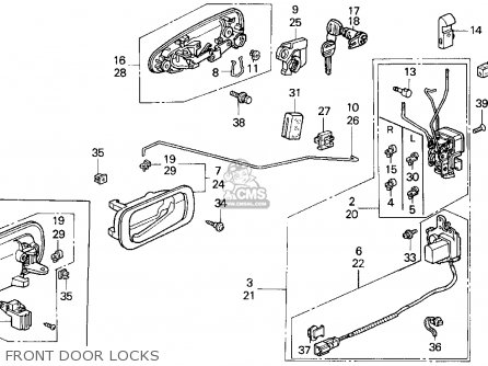 HANDLE, L. *NH561P* for CIVIC 1995 (S) 4DR EX ABS (KA) - order at CMSNL