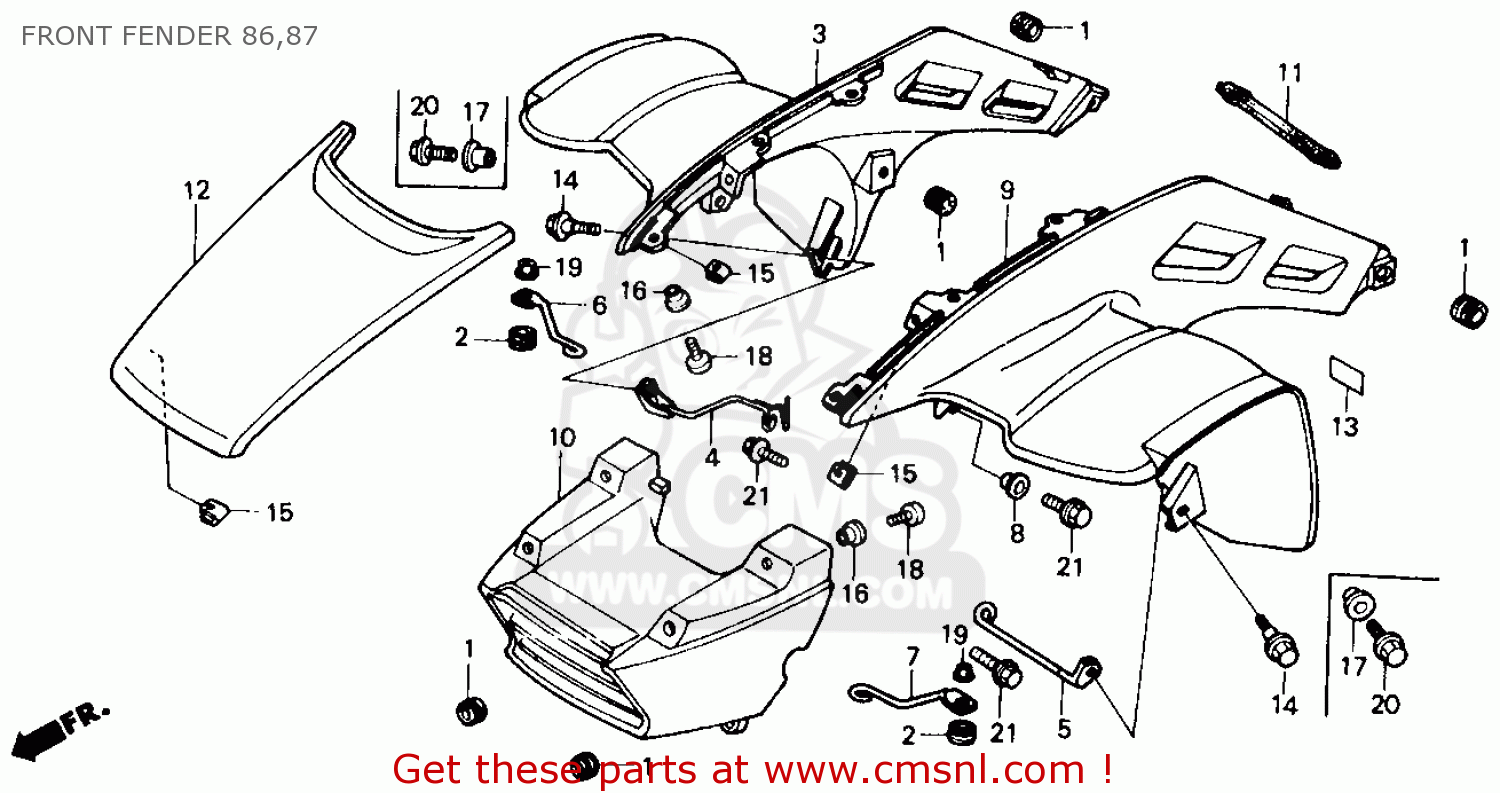 61100HB9305: Fender Set R,fr Honda - buy the 61100-HB9-305 at CMSNL