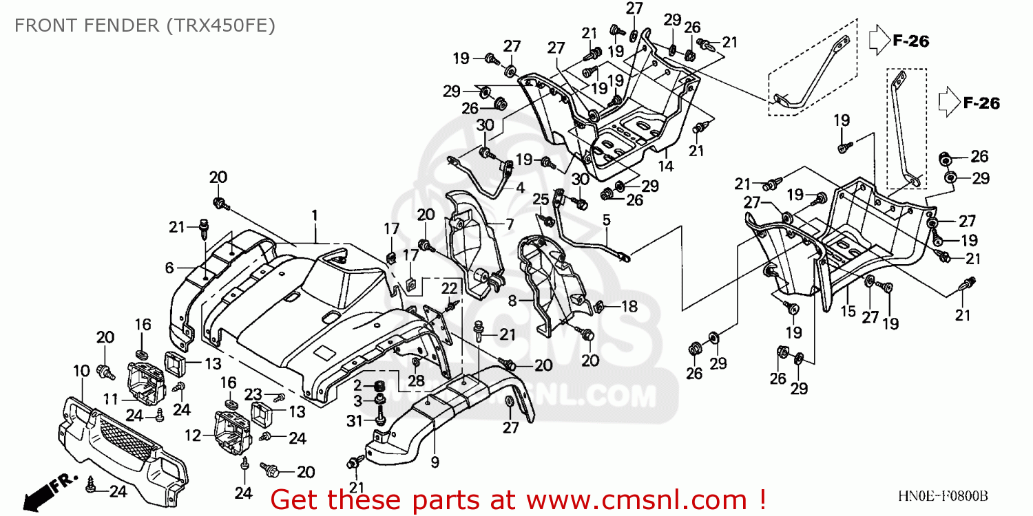 61100HN0670ZC: Fender,fro*y151r* Honda - buy the 61100-HN0-670ZC at CMSNL