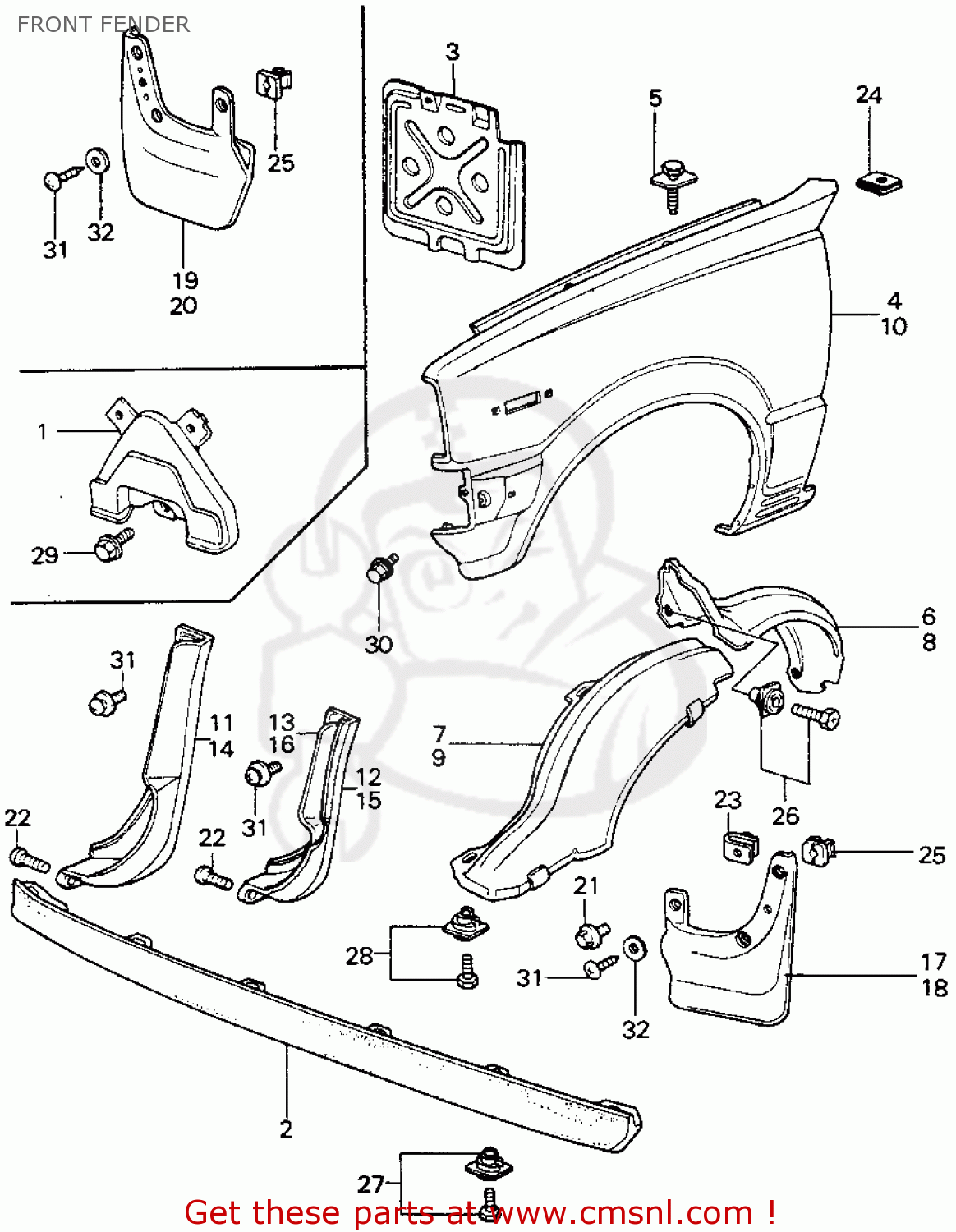 90678SA0003: Clip,spoiler Honda - buy the 90678-SA0-003 at CMSNL