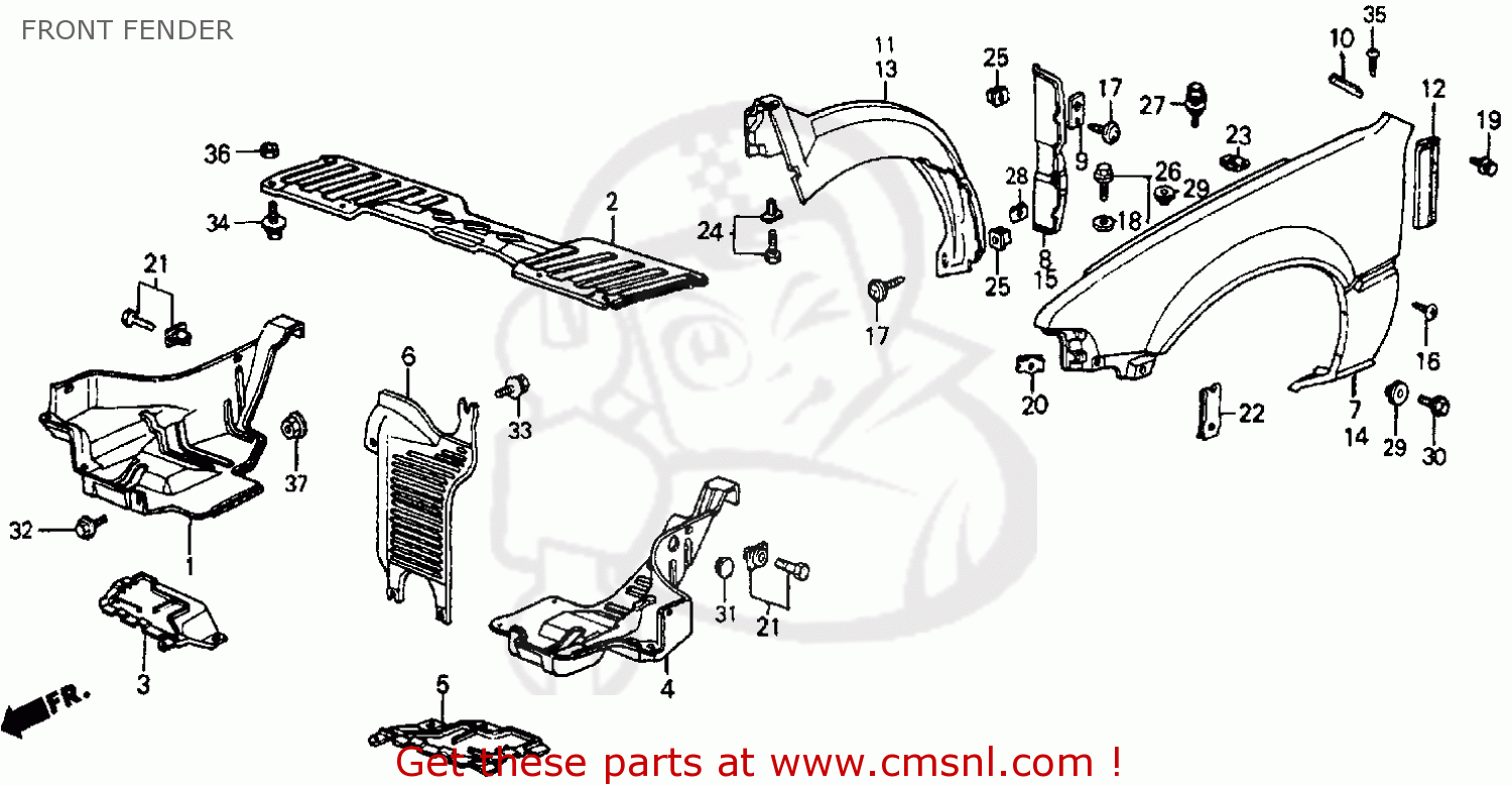 61150SB2020: Fender,l.fr.inner Honda - buy the 61150-SB2-020 at CMSNL