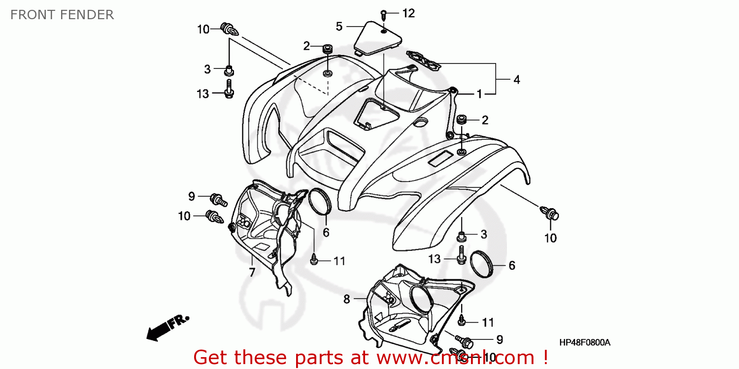 61105HP5U10ZA: Fender Set, Fr. (wl) Honda - buy the 61105-HP5-U10ZA at ...