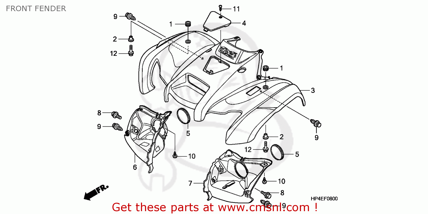 61105HP5G50ZA: Fender Set, Fr. (wl) *yra02l* Honda - buy the 61105-HP5 ...