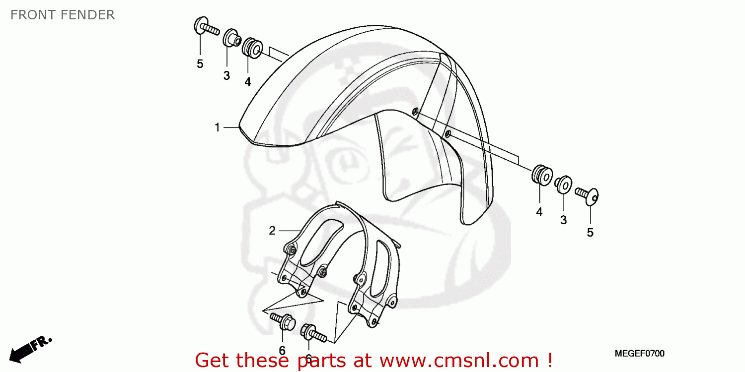 61110MEGA50ZC: Fender Set, Fr. (wl) Honda - buy the 61110-MEG-A50ZC at ...