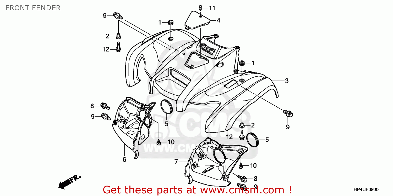 61105HP5C81ZA: Fender Set, Fr. (wl) *type1* Honda - buy the 61105-HP5 ...