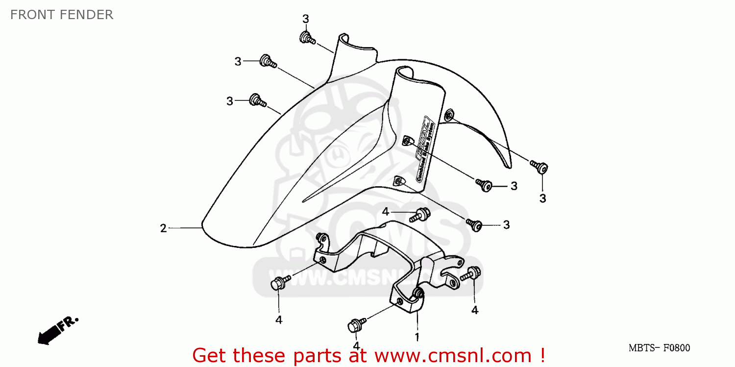 61110MBTD50ZA: Fender Set, Fr. (wl) Honda - buy the 61110-MBT-D50ZA at ...