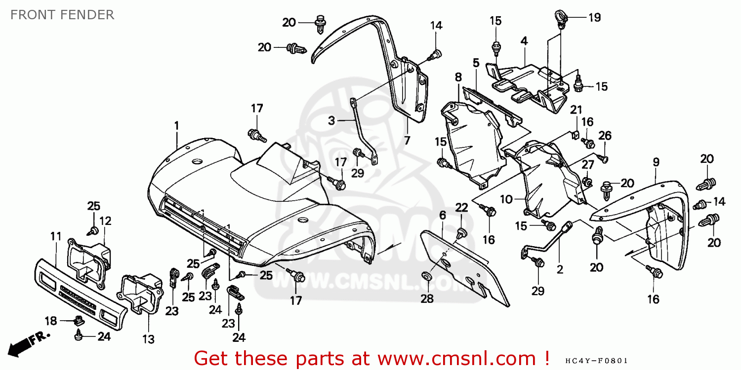 61100HC4930ZA: Fender,fron*r109* Honda - buy the 61100-HC4-930ZA at CMSNL