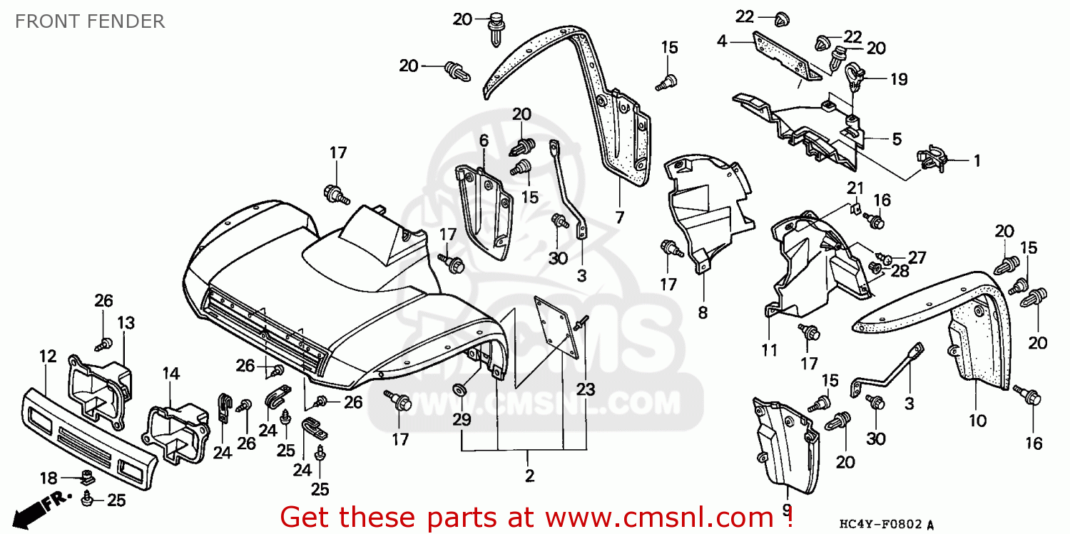 61100HC4840ZA: Fender,fr. *r109* Honda - buy the 61100-HC4-840ZA at CMSNL
