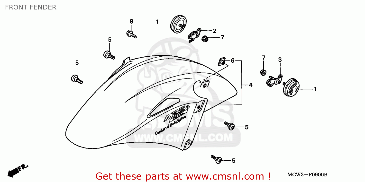 61000MCWD00ZB: Fender Set, Fr. (wl) Honda - buy the 61000-MCW-D00ZB at ...