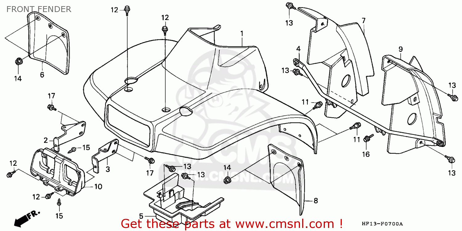61100HF1880ZA: Fender,fr. *r109* Honda - buy the 61100-HF1-880ZA at CMSNL