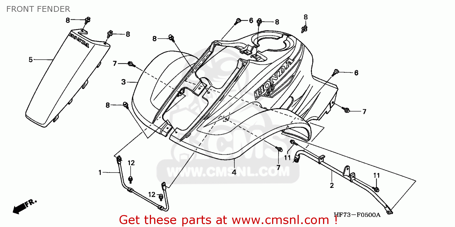 61250HF7U20ZA: Fender Set, L. Fr. ( Honda - buy the 61250-HF7-U20ZA at ...