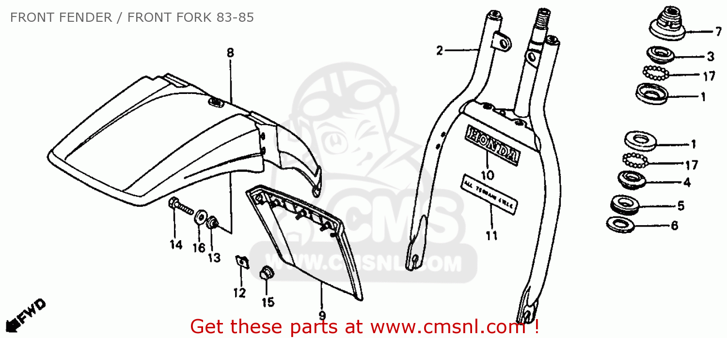 51400943801ZA: Fork, Fr. *r109* Honda - buy the 51400-943-801ZA at CMSNL