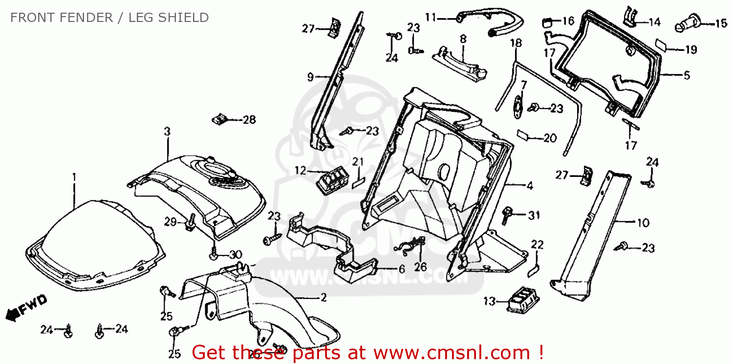 61101GE0000: Fender,fr.inner Honda - buy the 61101-GE0-000 at CMSNL