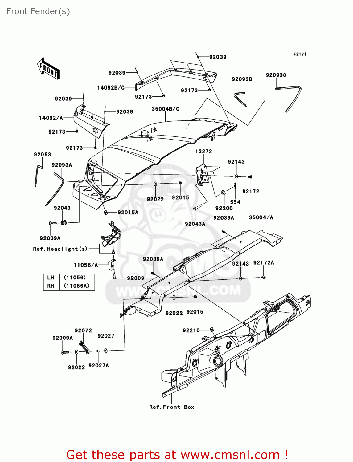 14092080242L: Cover,over Fender,lh, Kawasaki - buy the 14092-0802-42L ...