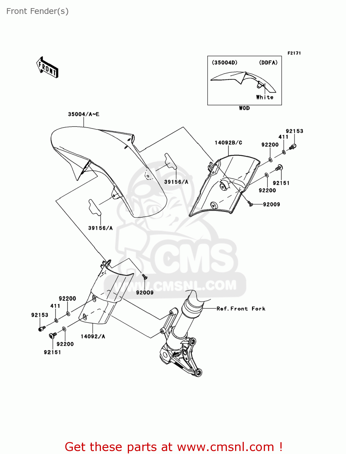 35004012917L: Fender-front,c.b.oran Kawasaki - buy the 35004-0129-17L ...