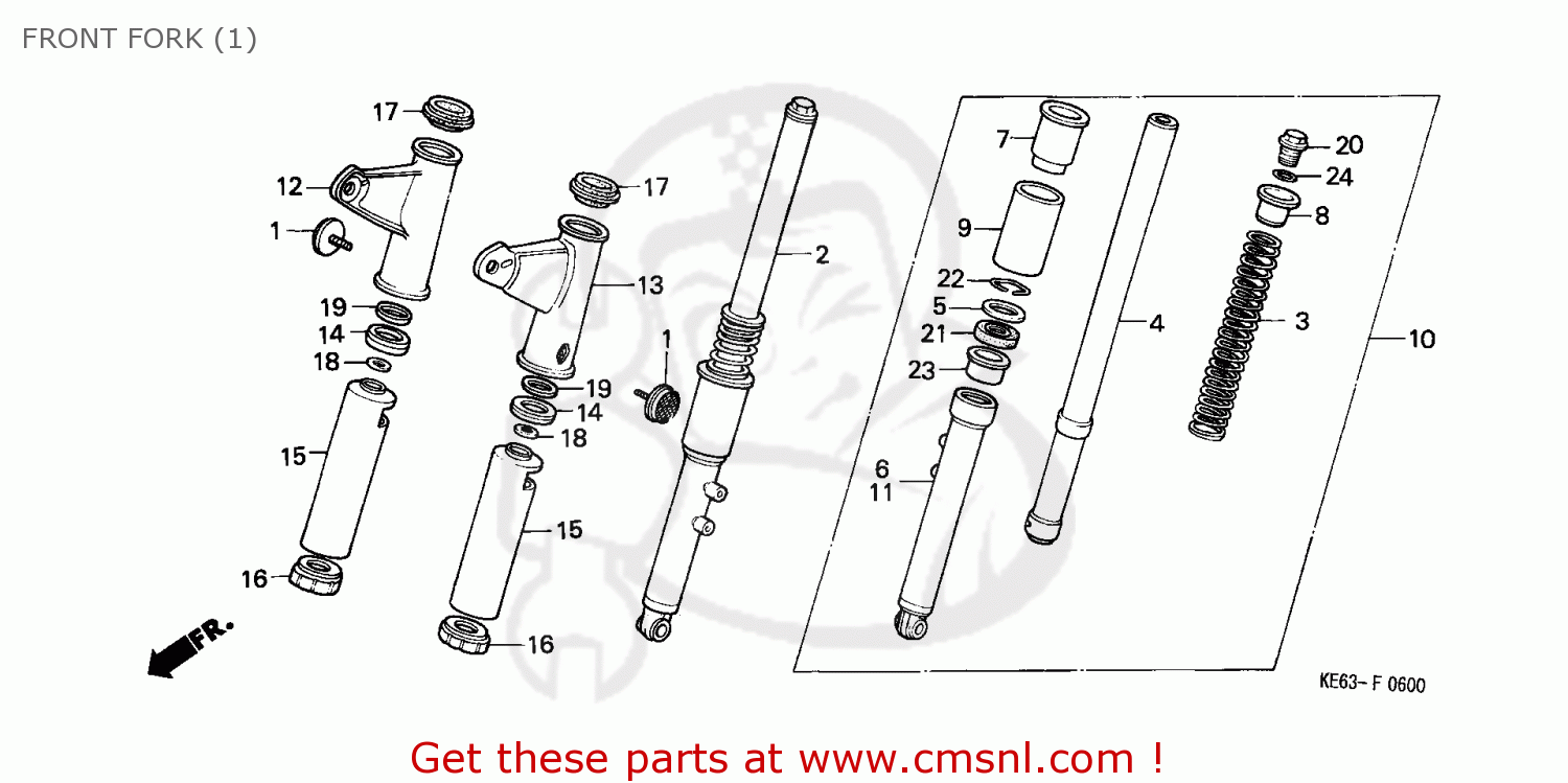 51500KE6832: Fork Assy.,l.fr. Honda - buy the 51500-KE6-832 at CMSNL
