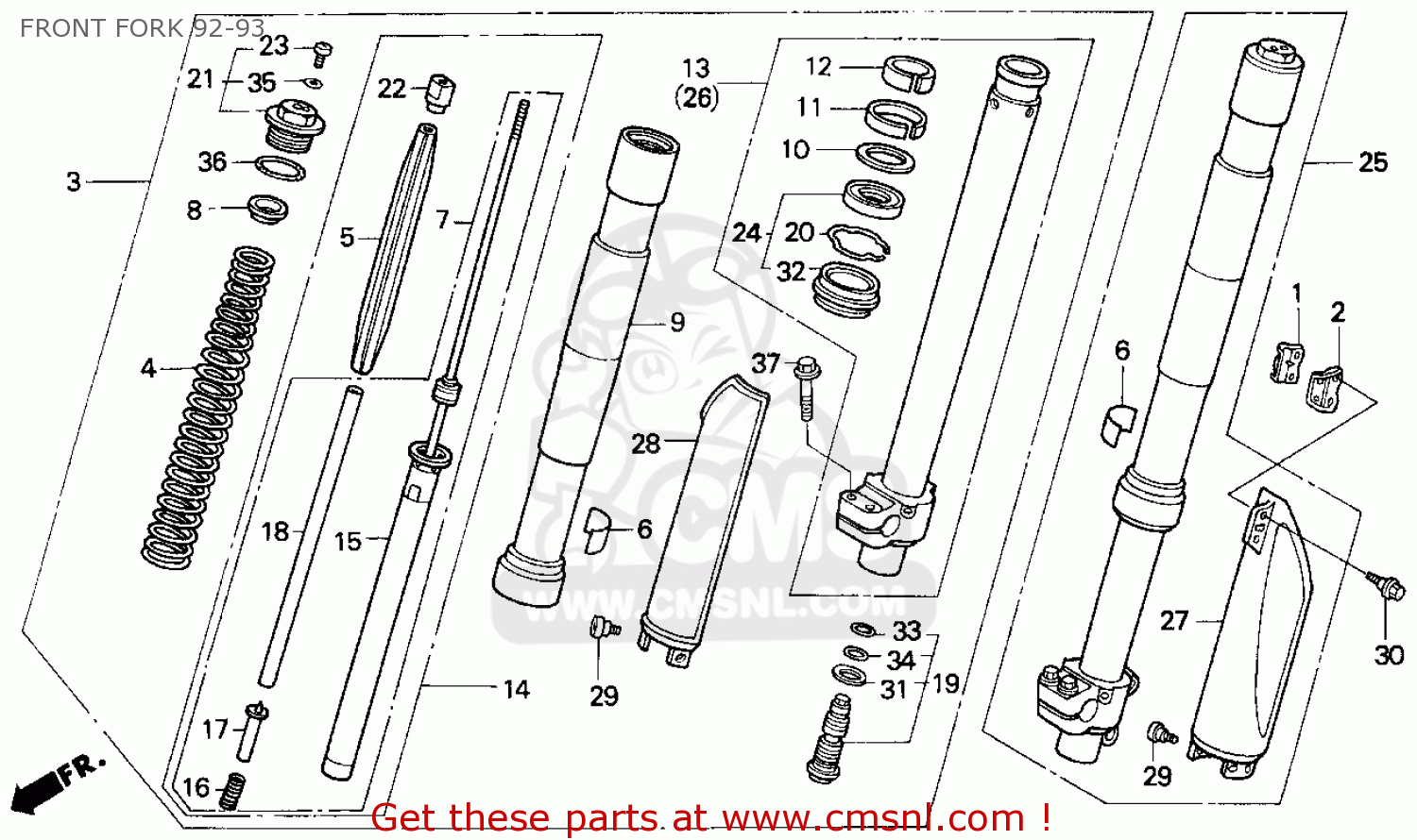 51400KZ4901: Fork Assy,r Front Honda - buy the 51400-KZ4-901 at CMSNL