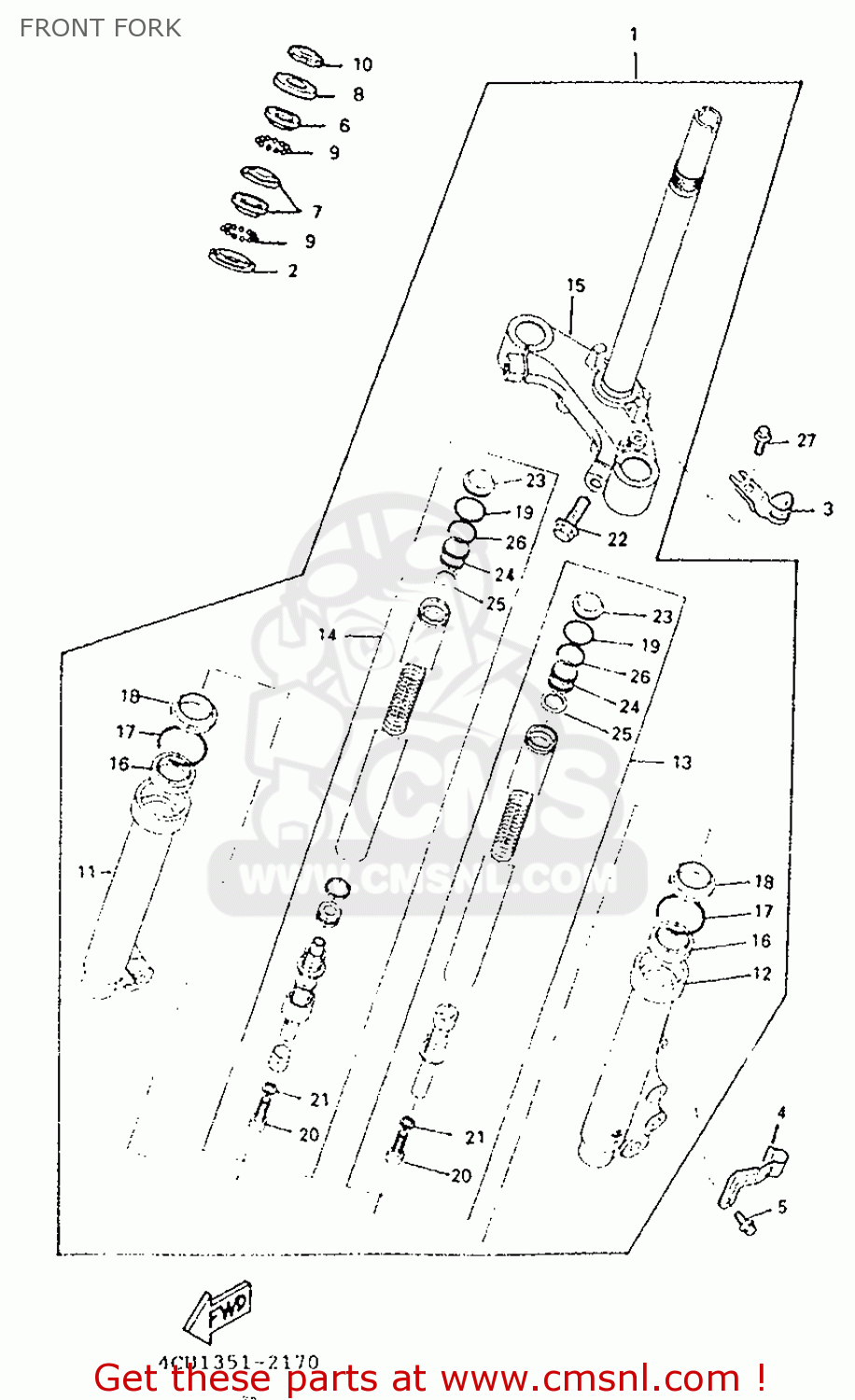 4CUF310010: Front Fork Assy Yamaha - buy the 4CU-F3100-10-00 at CMSNL