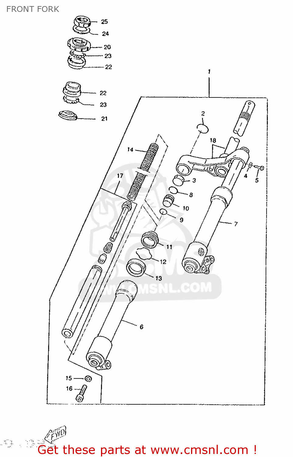 4TDF310000: Front Fork Assy Yamaha - buy the 4TD-F3100-00 at CMSNL