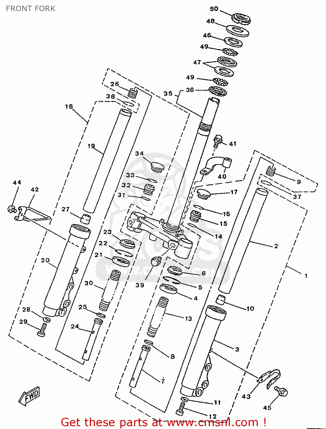 4PCF31021035: Front Fork Assy Yamaha - buy the 4PC-F3102-10-35 at CMSNL