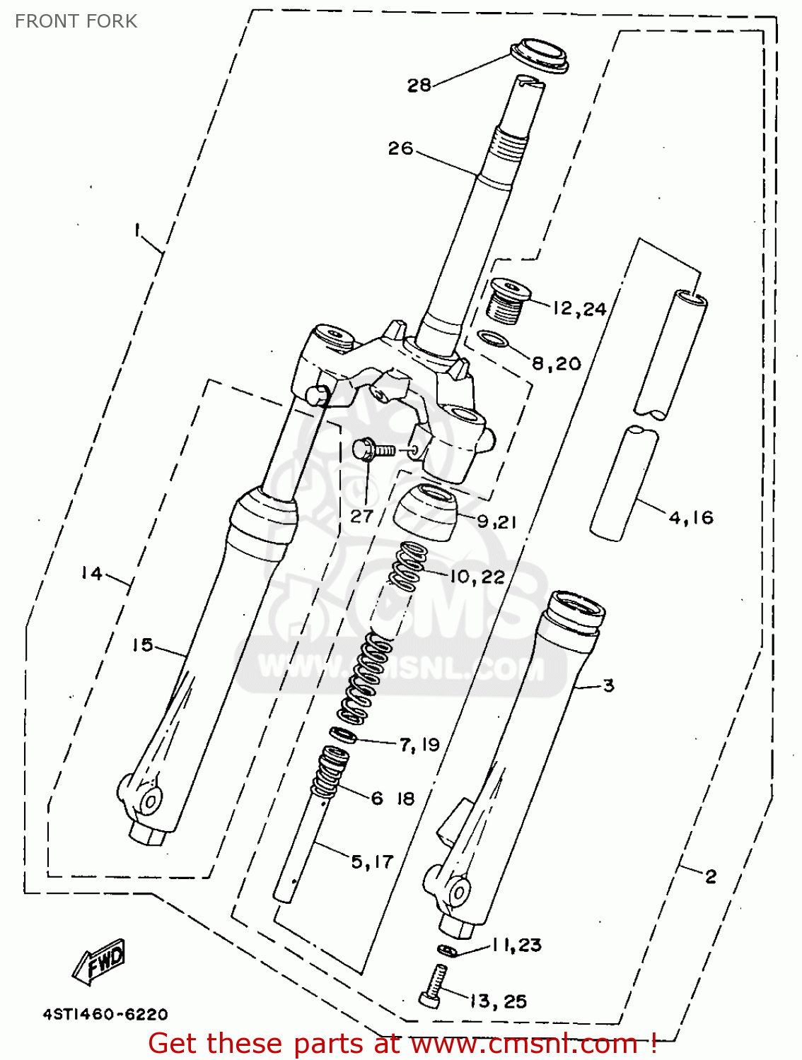4STF310200: Front Fork Assy (l Yamaha - buy the 4ST-F3102-00-00 at CMSNL