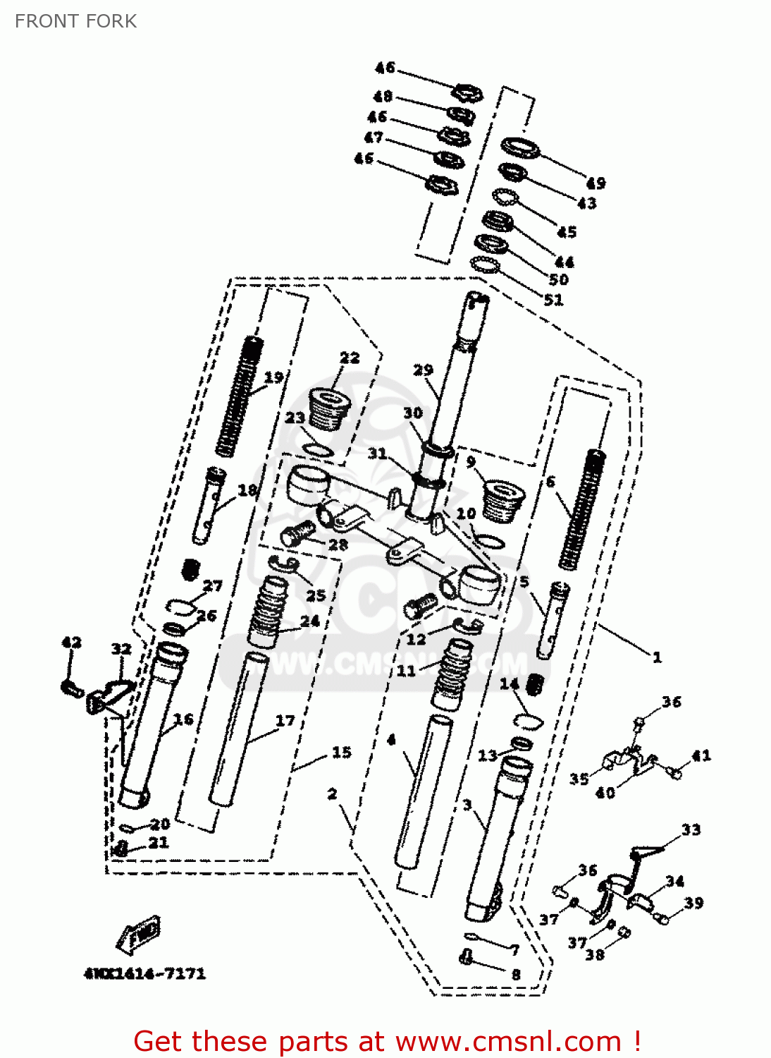 4WXF3102101V: Front Fork Assy (l Yamaha - buy the 4WX-F3102-10-1V at CMSNL