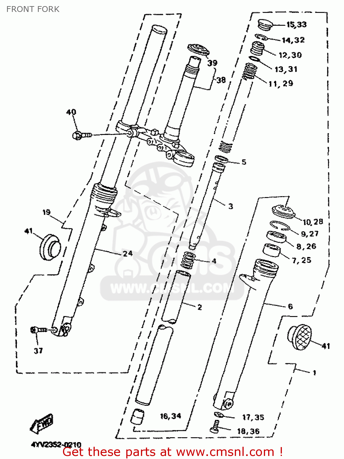4BAF31030098: Front Fork Assy (r Yamaha - buy the 4BA-F3103-00-98 at CMSNL