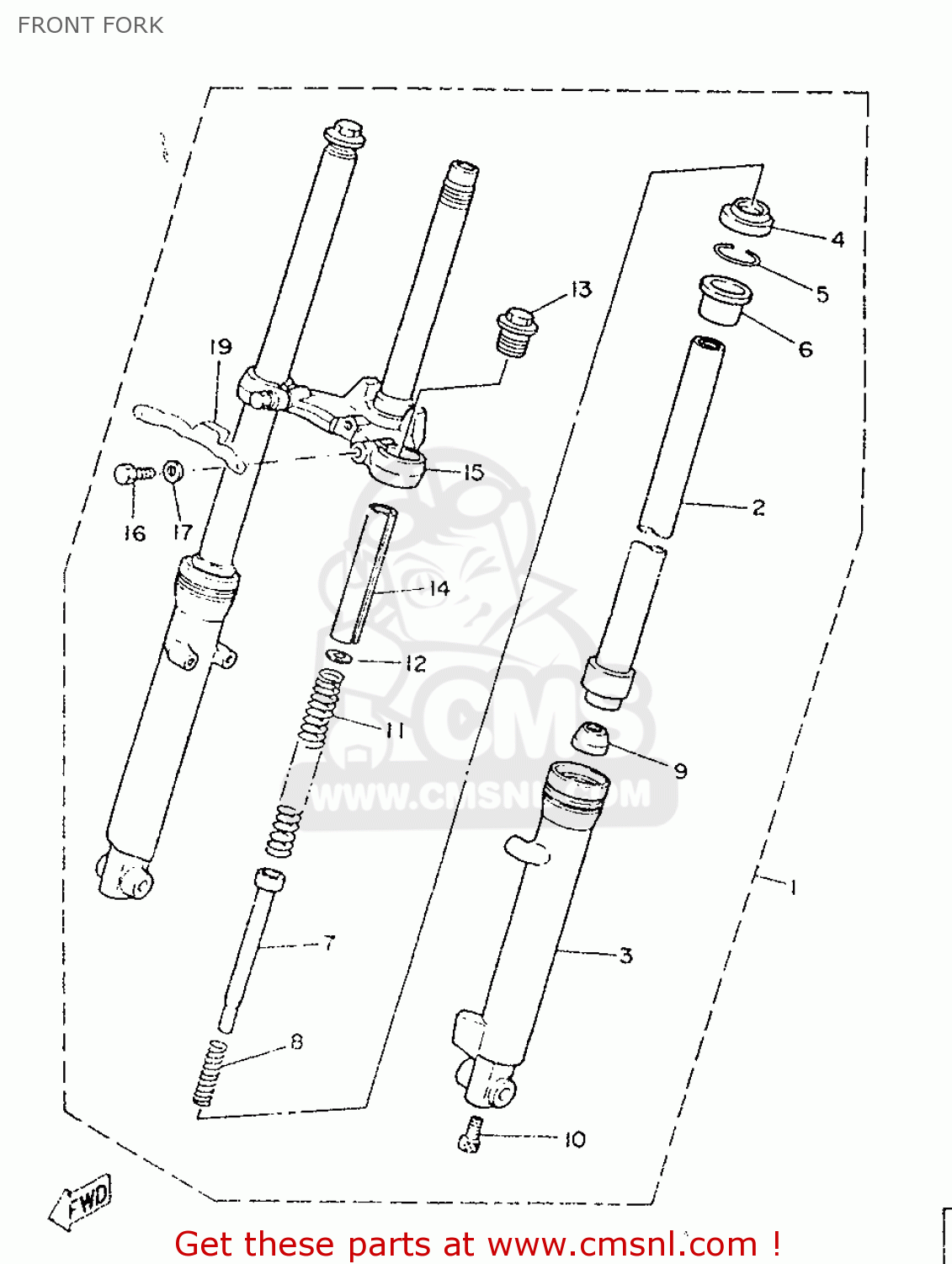 1TMF310000LN: Front Fork Assy Yamaha - buy the 1TM-F3100-00-LN at CMSNL