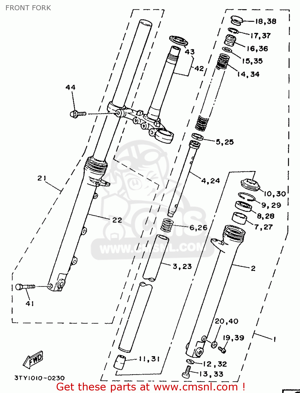 3PA2310300: Front Fork Assy (r.h) Yamaha - buy the 3PA-23103-00 at CMSNL