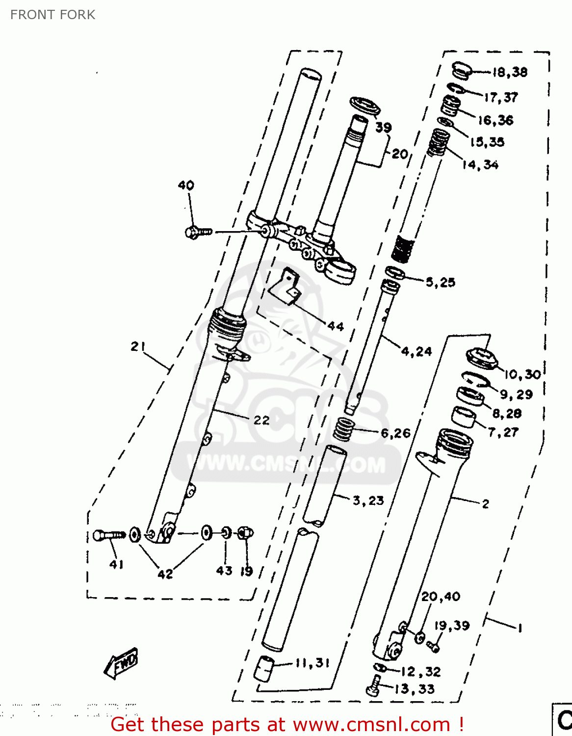 1GV2317100: Piston, Front Fork Yamaha - buy the 1GV-23171-00-00 at CMSNL