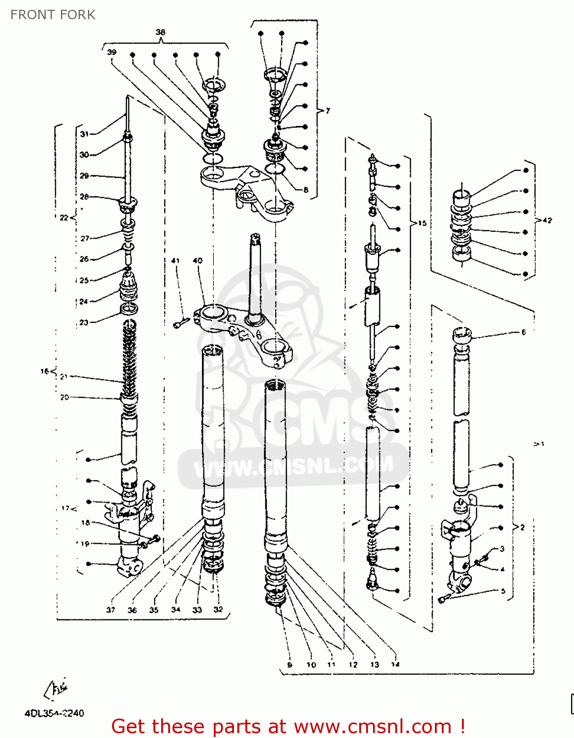 4DLF310310: Front Fork Assy (r.h) Yamaha - buy the 4DL-F3103-10 at CMSNL