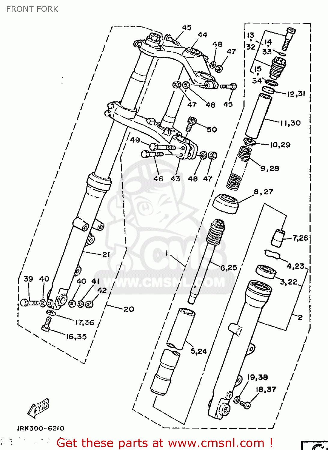 1RK2310200: Front Fork Asy L Yamaha - buy the 1RK-23102-00-00 at CMSNL