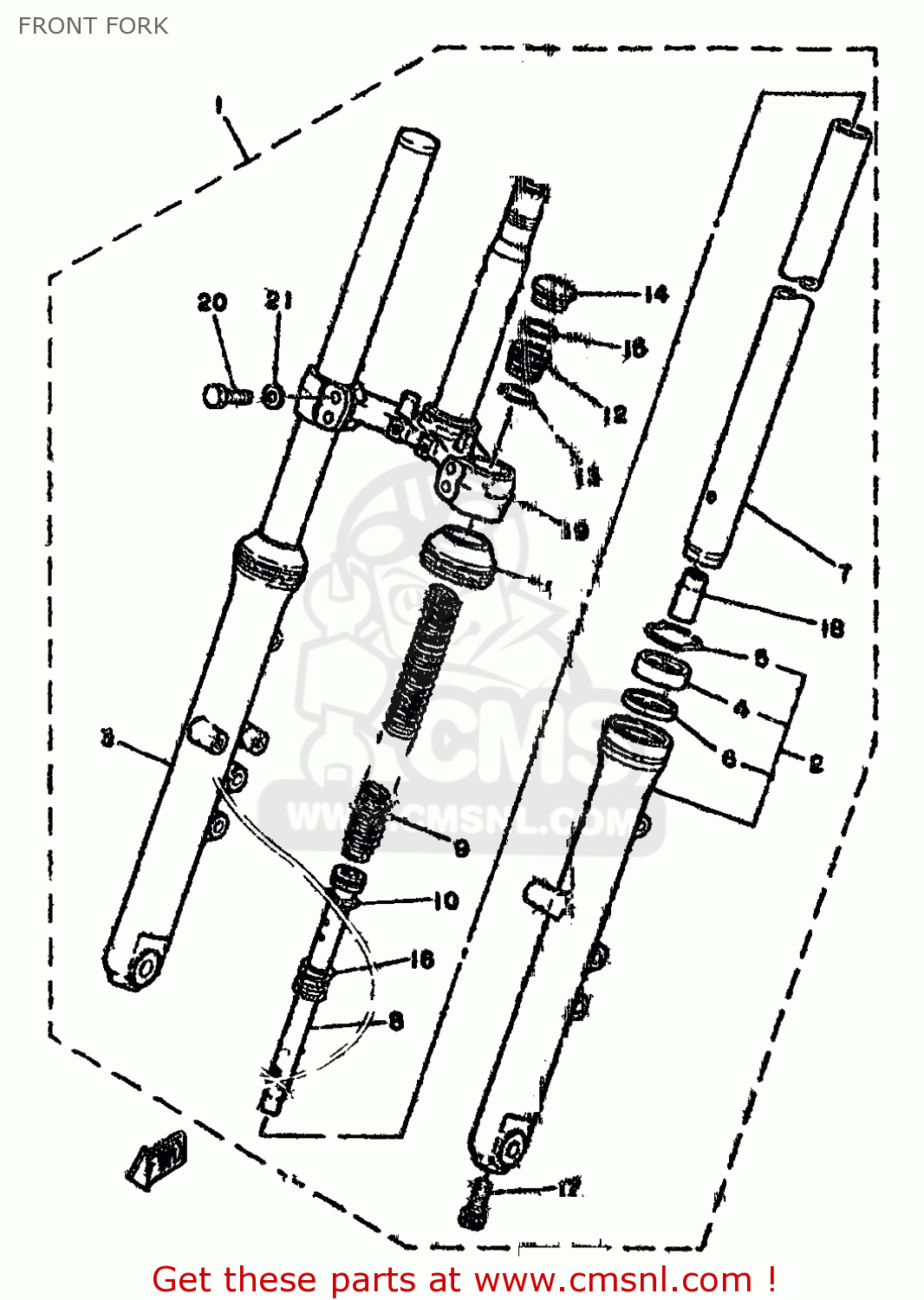 4L02314100: Spring, Front Fork Yamaha - buy the 4L0-23141-00 at CMSNL