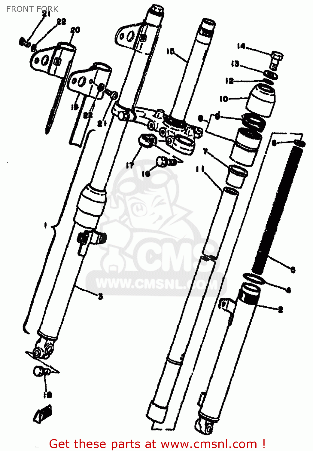 5382310100: Front Fork Assy Yamaha - buy the 538-23101-00 at CMSNL