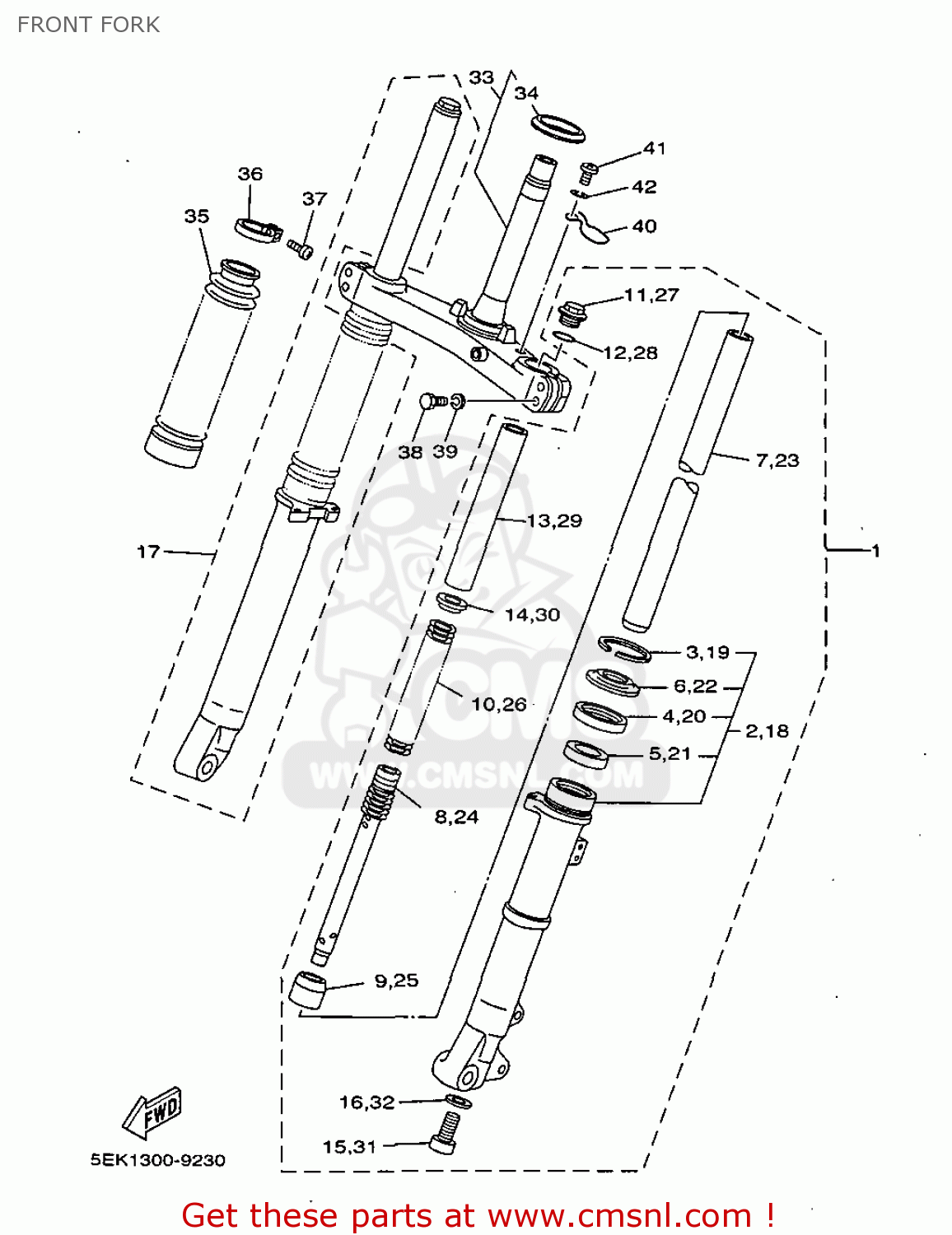 5EK2310200: Front Fork Assy (l.h) Yamaha - buy the 5EK-23102-00 at CMSNL