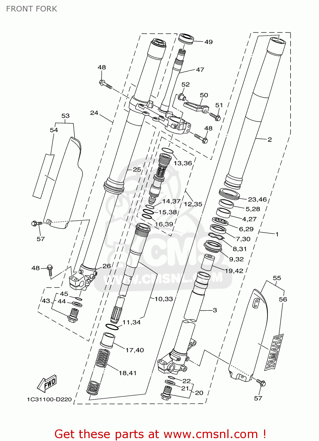 1P82310300: Front Fork Assy (r.h) Yamaha - buy the 1P8-23103-00 at CMSNL