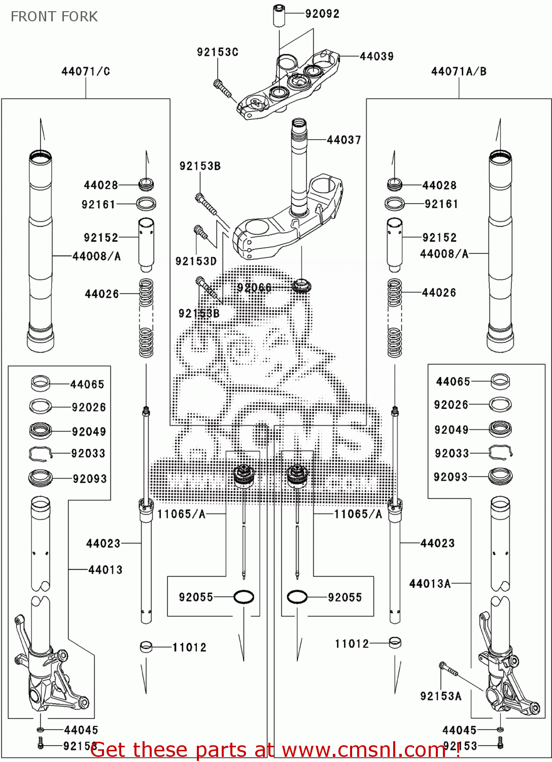 44071073239B: Damper-assy,fork,rh,b Kawasaki - buy the 44071-0732-39B ...