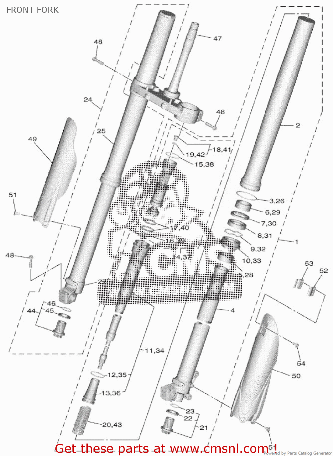 B7B2310310: Front Fork Assy (r.h) Yamaha - buy the B7B-23103-10-00 at CMSNL