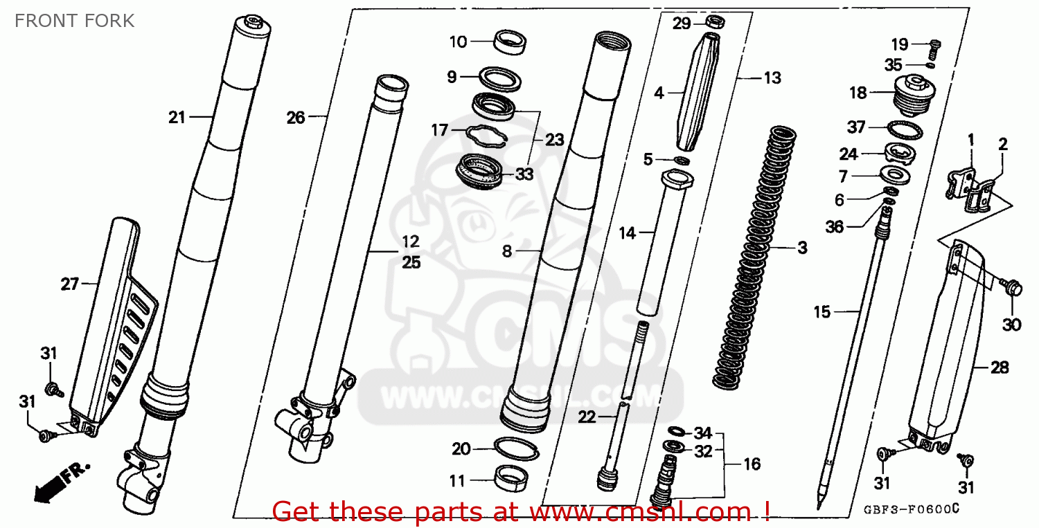 51480GBFJ01: Fork Sub Assy,r F Honda - buy the 51480-GBF-J01 at CMSNL