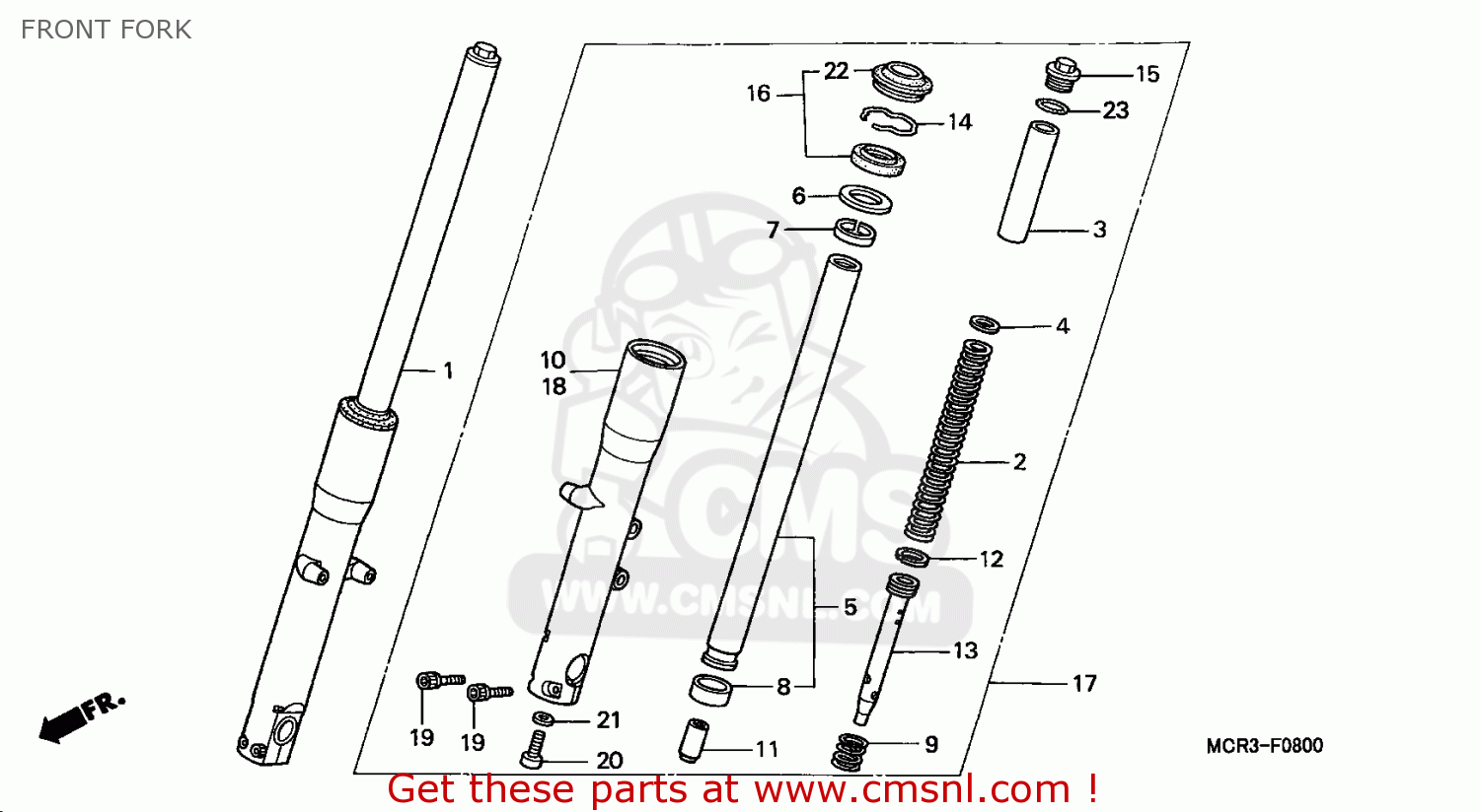 51400MCRA01: Fork Assy,r Front Honda - buy the 51400-MCR-A01 at CMSNL