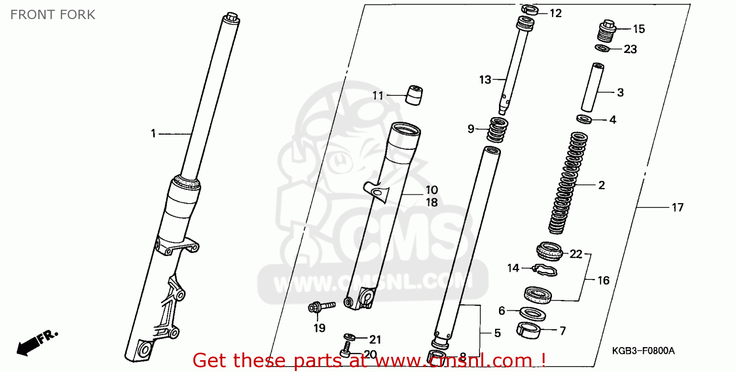 51400KGB612: Fork Assy,r Front Honda - buy the 51400-KGB-612 at CMSNL