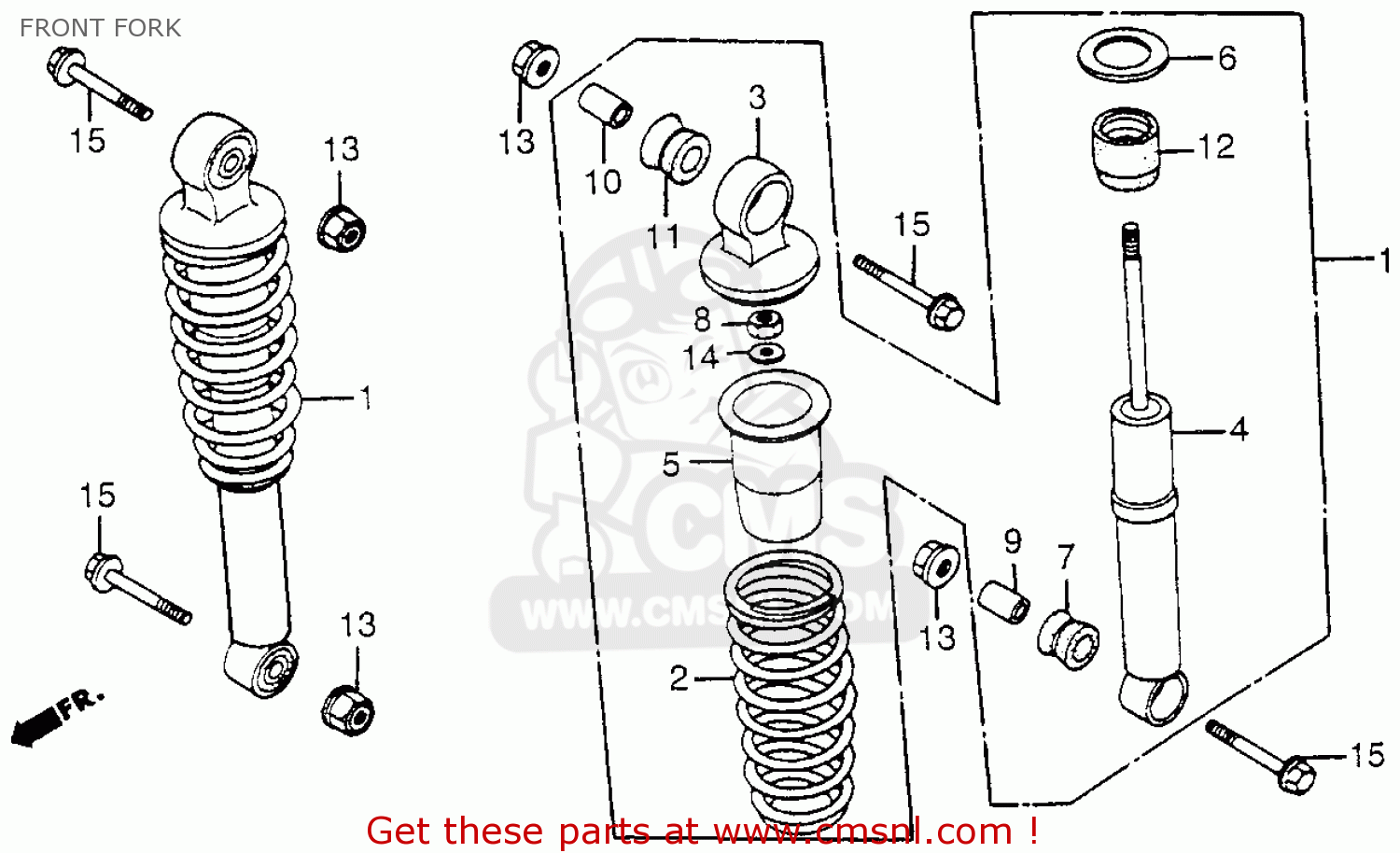 51400VM5013: Shock Absorber, Fr. Honda - buy the 51400-VM5-013 at CMSNL