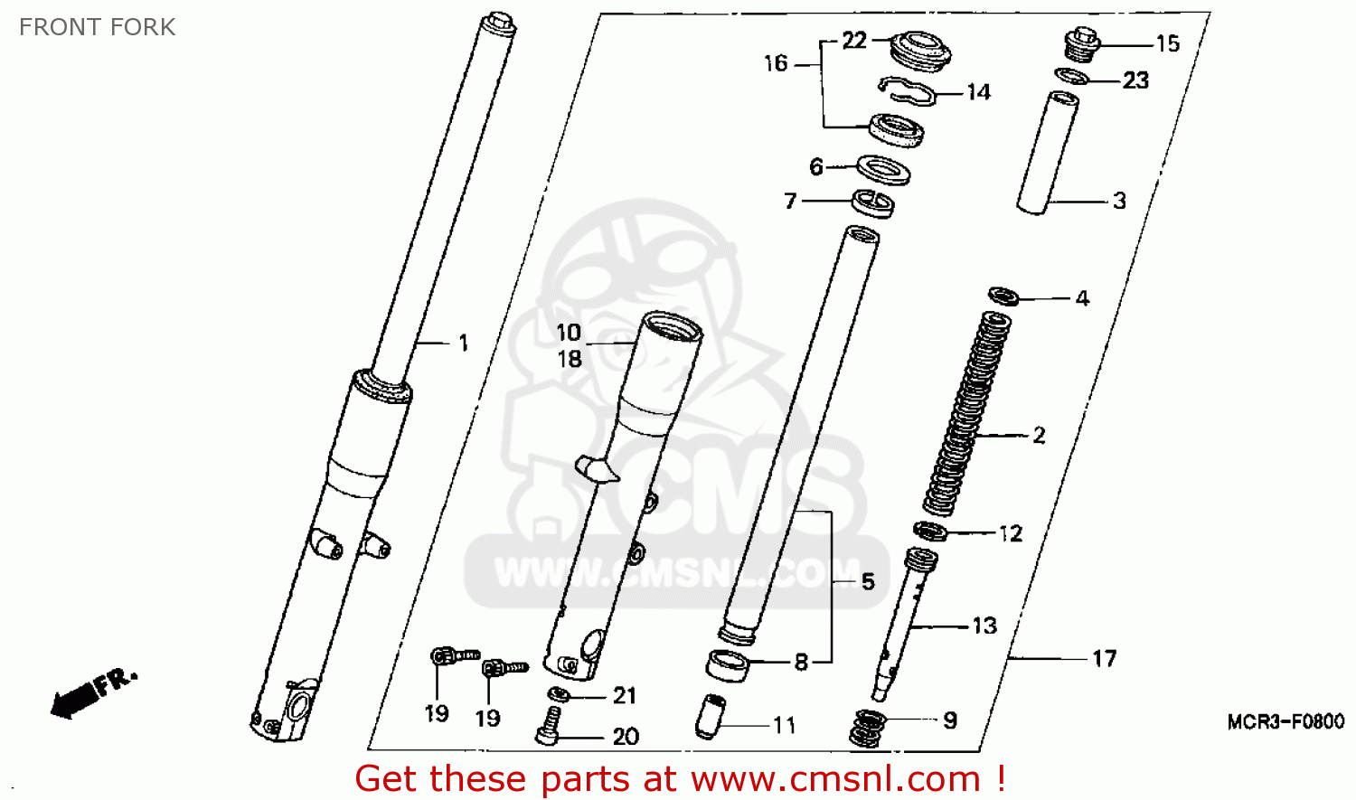 51400MCRA02: Fork Assy,r Front Honda - buy the 51400-MCR-A02 at CMSNL