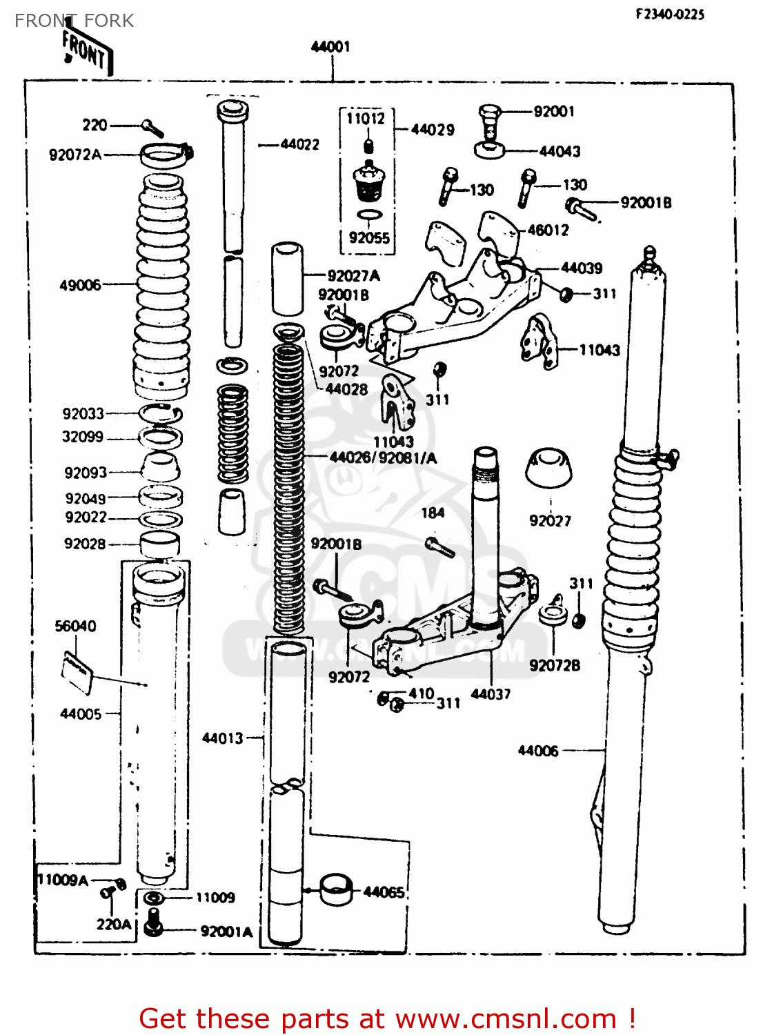 440261170: Spring-front Fork Kawasaki - buy the 44026-1170 at CMSNL