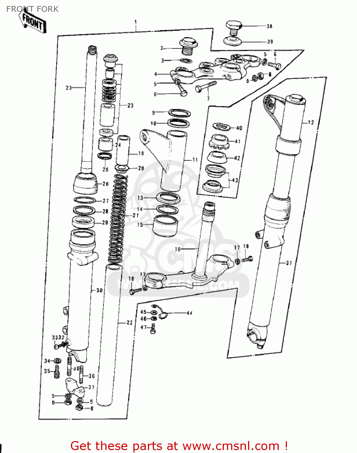 44001177: Front Fork Assy Kawasaki - buy the 44001-177 at CMSNL