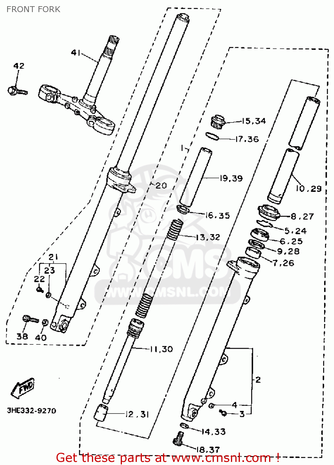 3HE2310200: Front Fork Assy (l.h) Yamaha - buy the 3HE-23102-00 at CMSNL