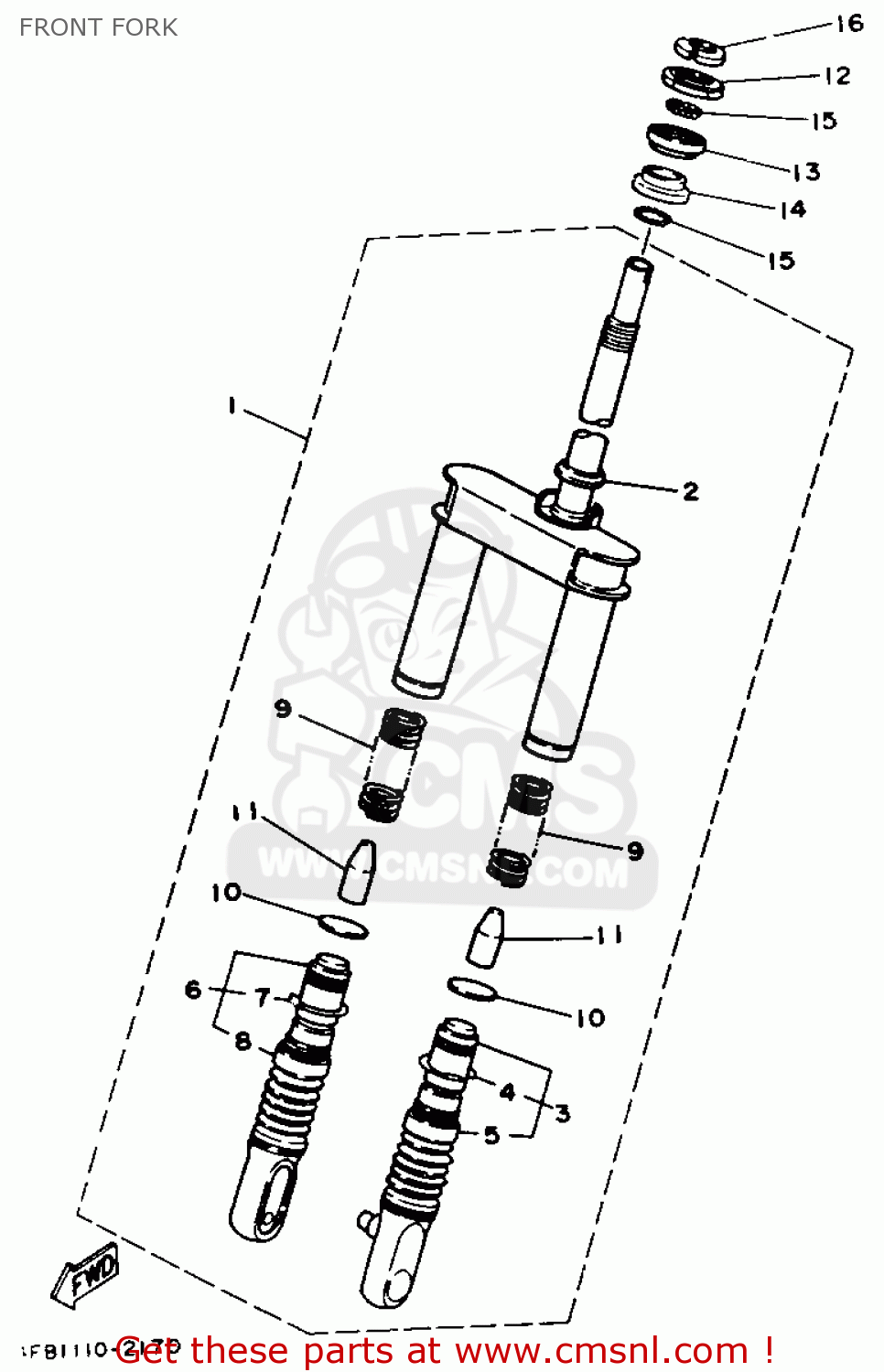 3KJ2310002: Front Fork Assy Yamaha - buy the 3KJ-23100-02 at CMSNL