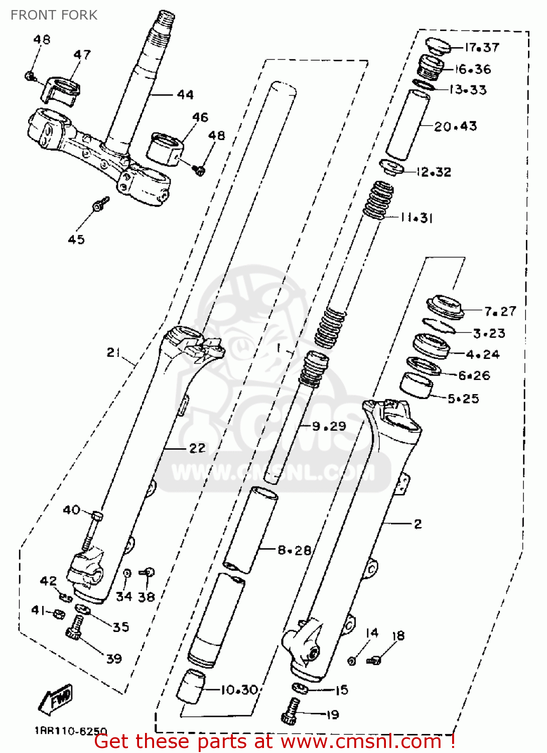 1RM2310300: Front Fork Assy (r.h) Yamaha - buy the 1RM-23103-00 at CMSNL